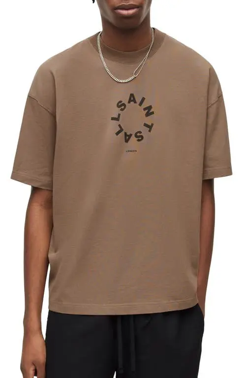 ALLSAINTS Tierra Logo Graphic T-shirt - Chai Brown