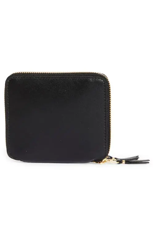 Comme Des Garçons Outside Pocket Two-compartment Leather Wallet - Black