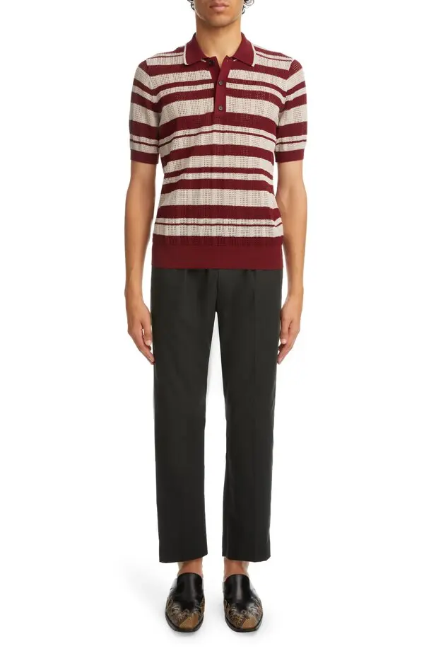 DRIES VAN NOTEN “STRIPE SWEATER POLO” Dries Van Noten Tuno Stripe Merino Wool Polo Sweater | Nordstrom