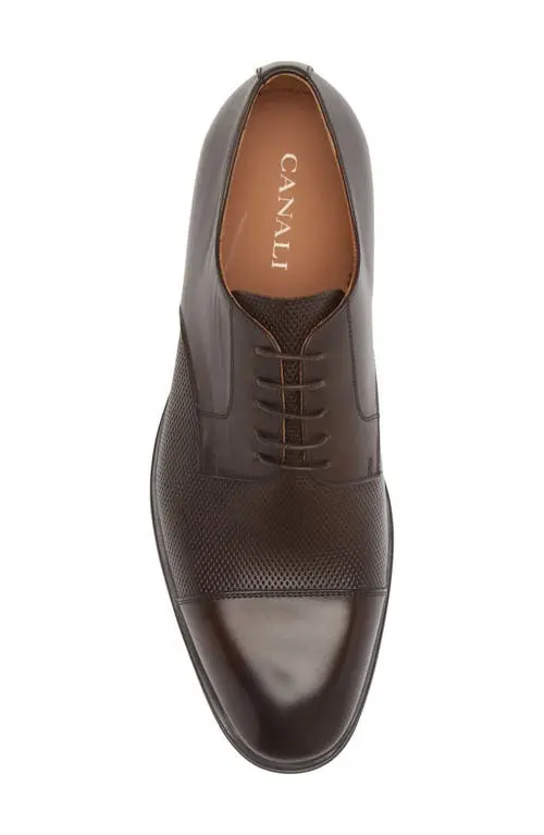 Canali Perforated Leather Derby In Brown - 55% Off  display picture 2