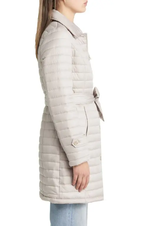 Via Spiga Water-resistant Quilted Trench Coat - Oyster