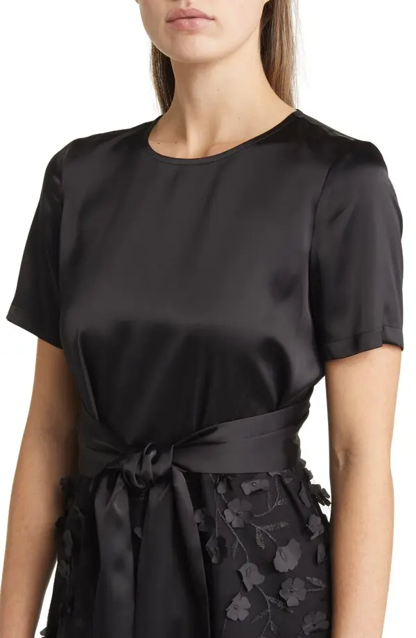 anne klein satin midi dress Anne Klein Women's Satin Surplice-Neck Tiered Midi Dress