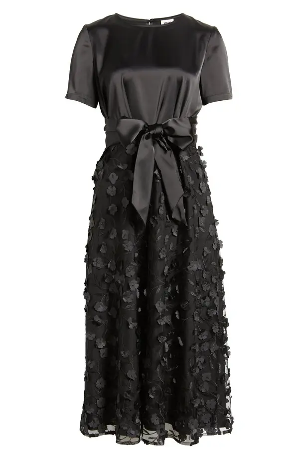 chinese dress ladies Anne Klein Fit and Flare Midi Dress, 10 / Black