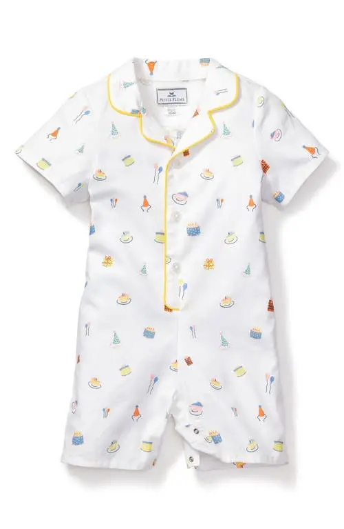 PETITE PLUME Birthday Wish One-piece Pajamas - White