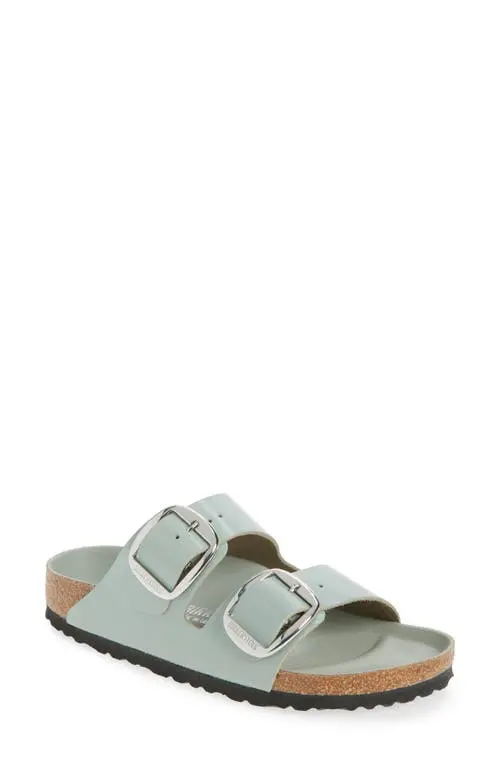 BIRKENSTOCK Arizona Big Buckle Slide Sandal - Pure Sage High Shine