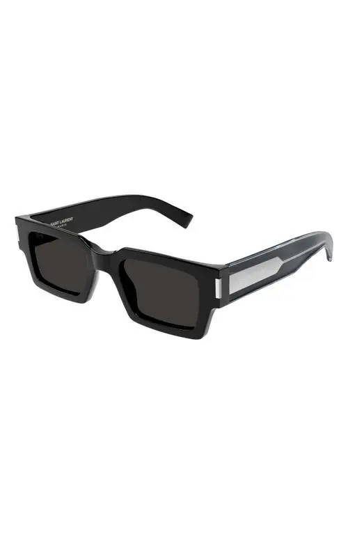 Saint Laurent 50mm Rectangular Sunglasses - Black