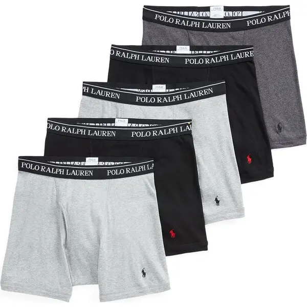 Polo Ralph Lauren Assorted 5-pack Cotton Boxer Briefs - Multicolor