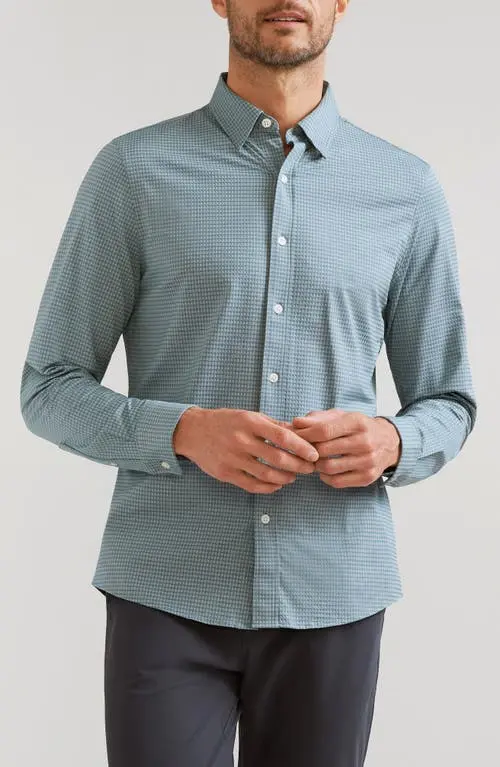RHONE Commuter Slim Fit Button-up Shirt - Blue/green Check