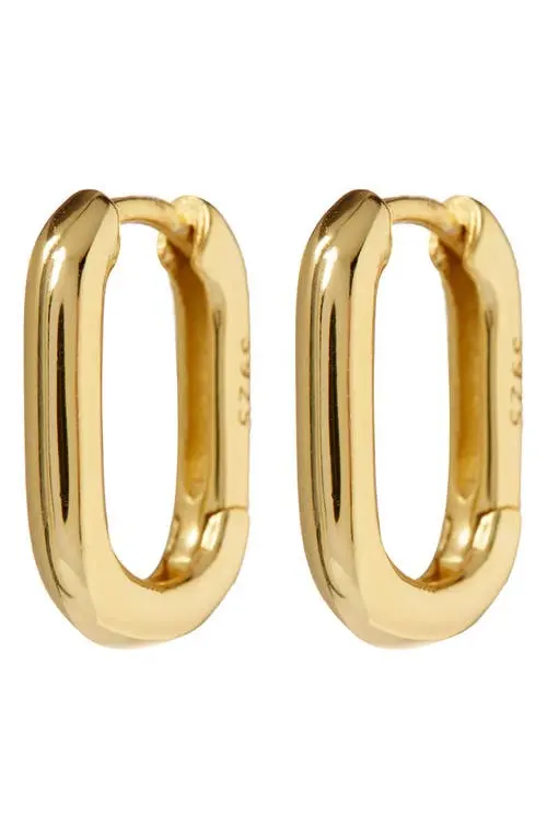 LUV AJ Chain Link Huggie Hoop Earrings - Metallic Gold
