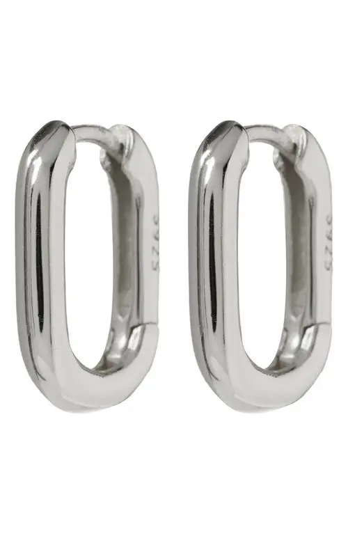 LUV AJ Chain Link Huggie Hoop Earrings - Silver