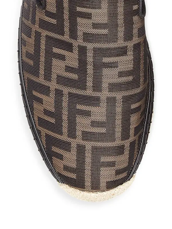 Fendi Tessuto Ff Monogram Espadrilles In Maya Nero - 51% Off 