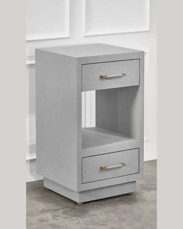 INTERLUDE HOME Taylor Small Bedside Chest, Gray