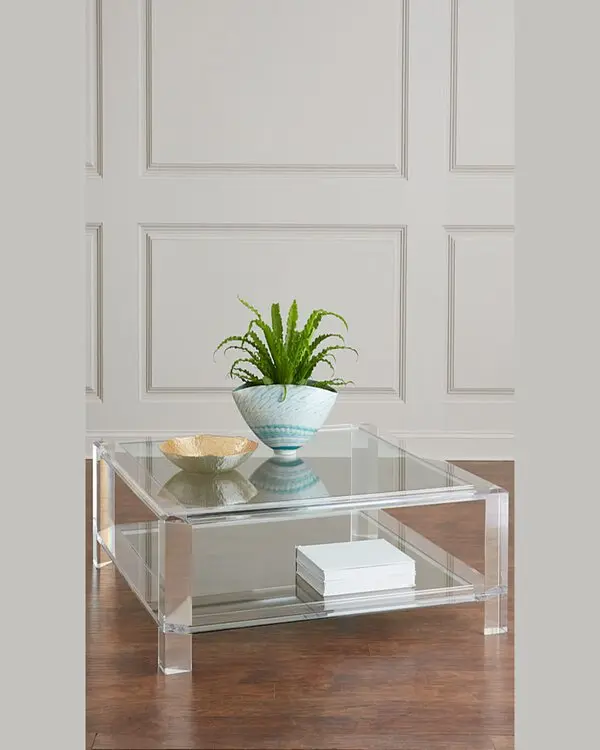 INTERLUDE HOME Surrey Acrylic Square Cocktail Table