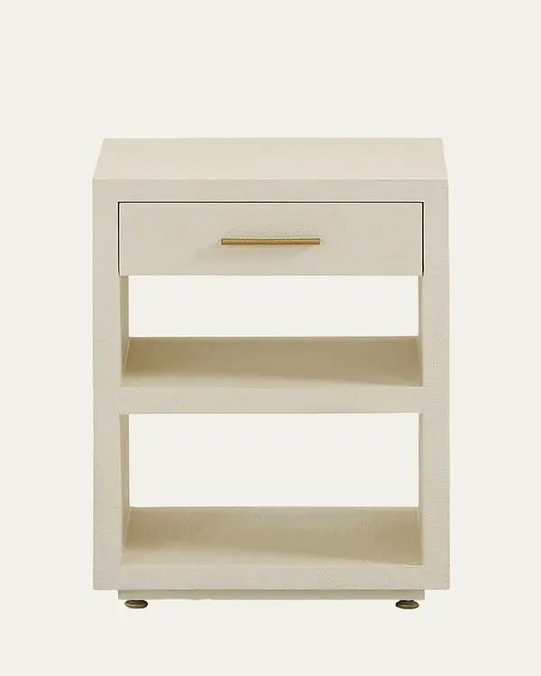 INTERLUDE HOME Livia Small Bedside Chest - Natural White