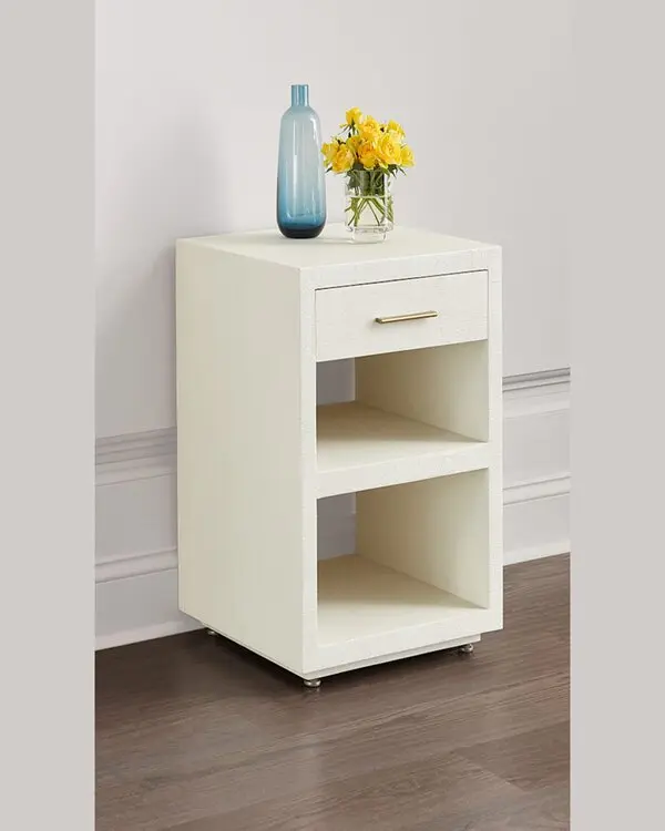 INTERLUDE HOME Livia Small Bedside Chest - Natural White
