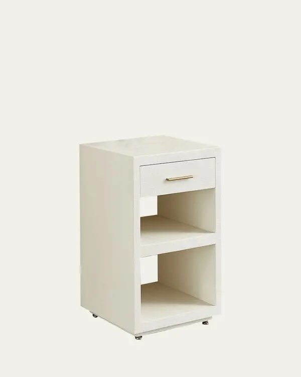 INTERLUDE HOME Livia Small Bedside Chest - Natural White