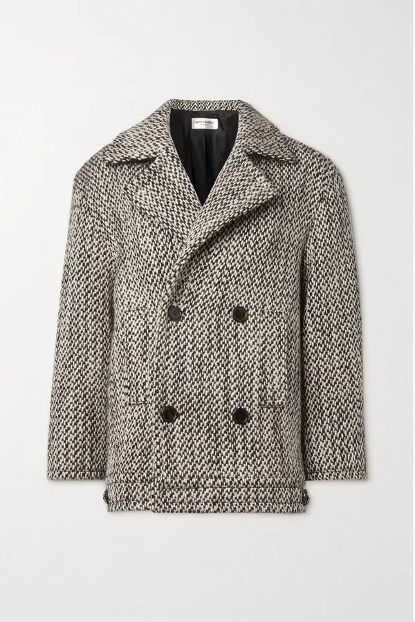 Saint Laurent Double-breasted Longline Wool Coat