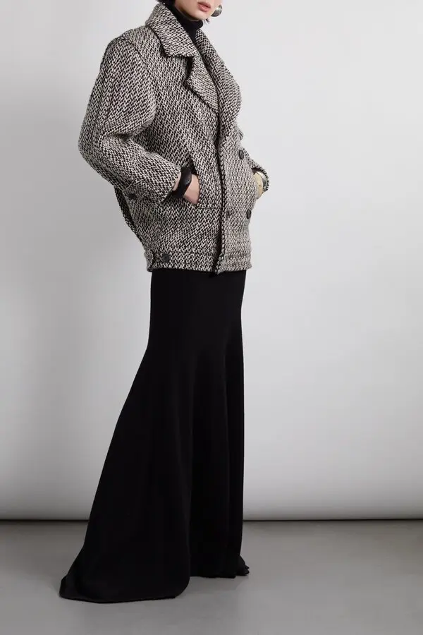 Saint Laurent Double-breasted Longline Wool Coat