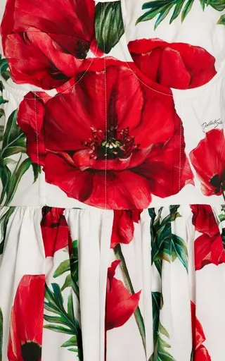Dolce & Gabbana Poppy-print Cotton Midi Dress
