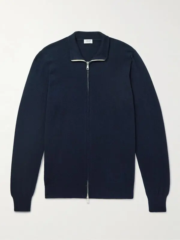 GHIAIA Cashmere Zip-up Sweater