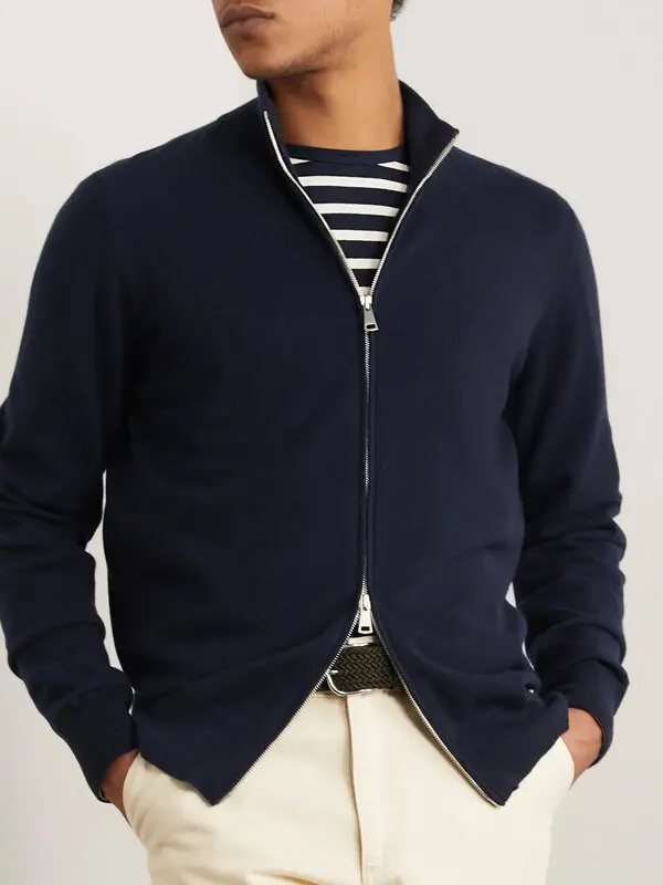 GHIAIA Cashmere Zip-up Sweater