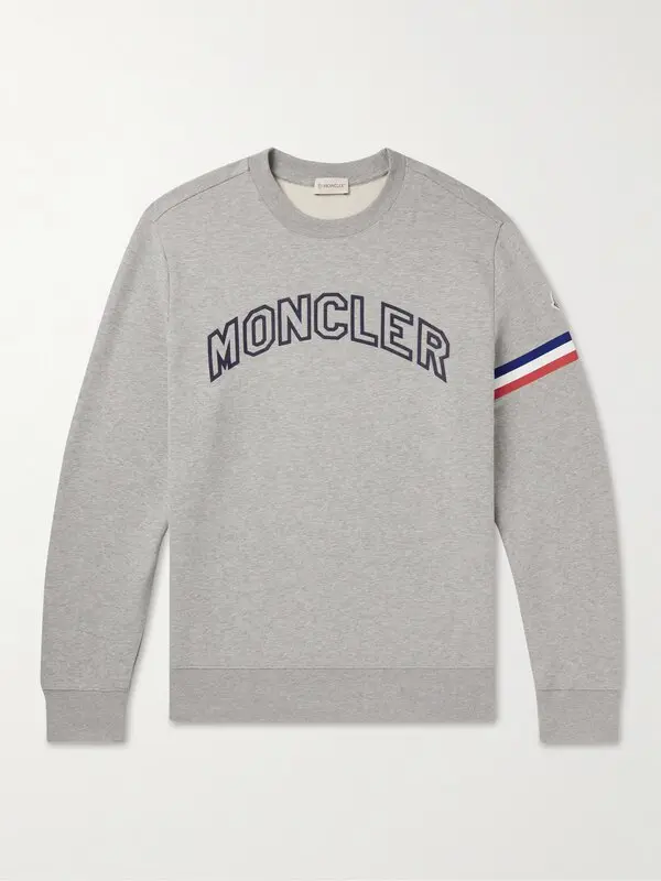 Moncler Logo-print Striped Cotton-jersey Sweatshirt