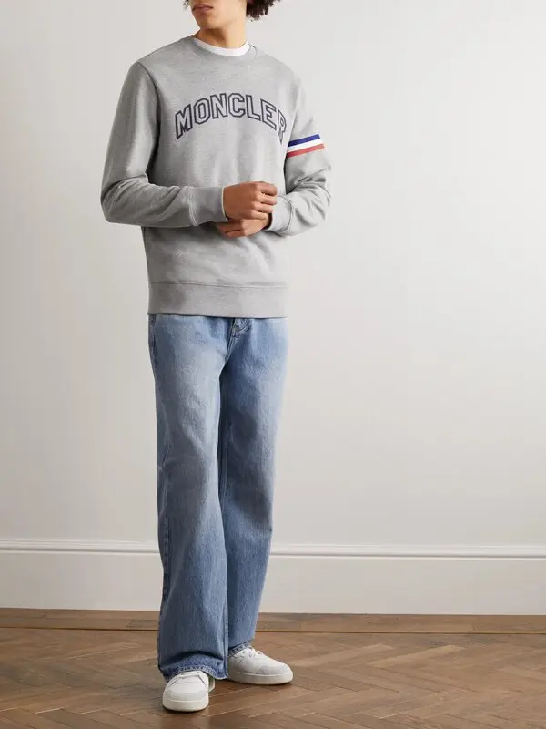 Moncler Logo-print Striped Cotton-jersey Sweatshirt
