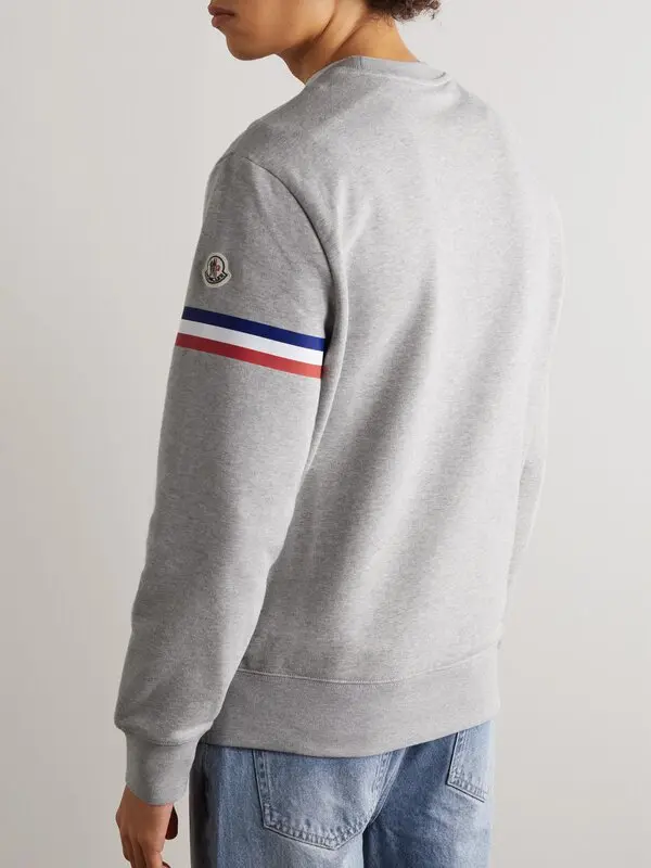Moncler Logo-print Striped Cotton-jersey Sweatshirt