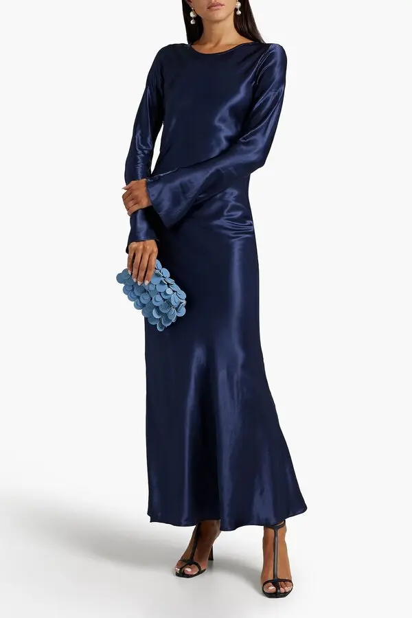 THE LINE BY K Openback Satin Maxi Dress