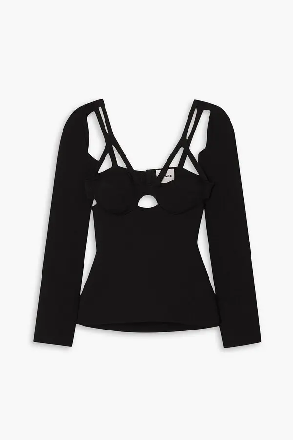 Khaite Roza Cutout Stretch-knit Sweater
