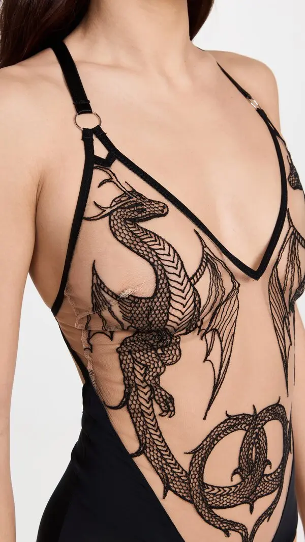 THISTLE AND SPIRE Dracona Bodysuit - Butterscotch/black