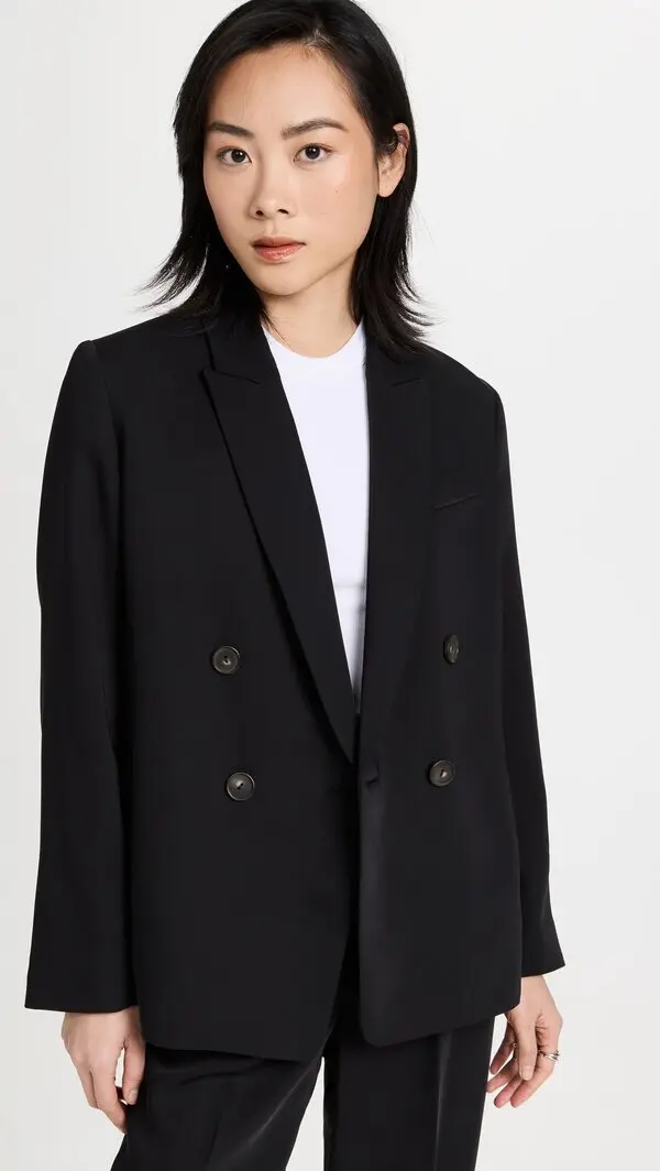 Vince Crepe Suiting Blazer - Black