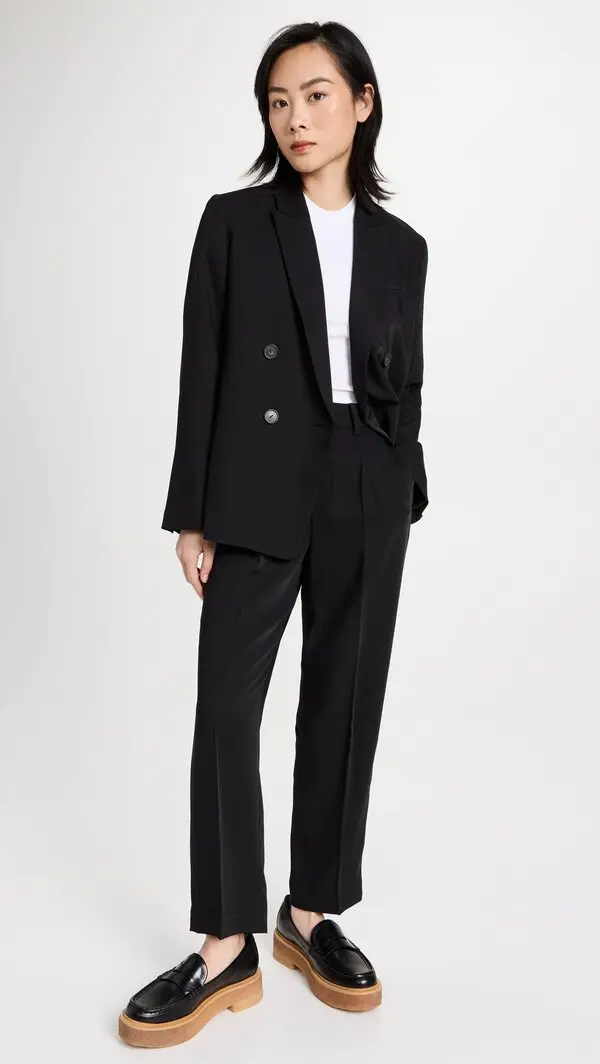 Vince Crepe Suiting Blazer - Black