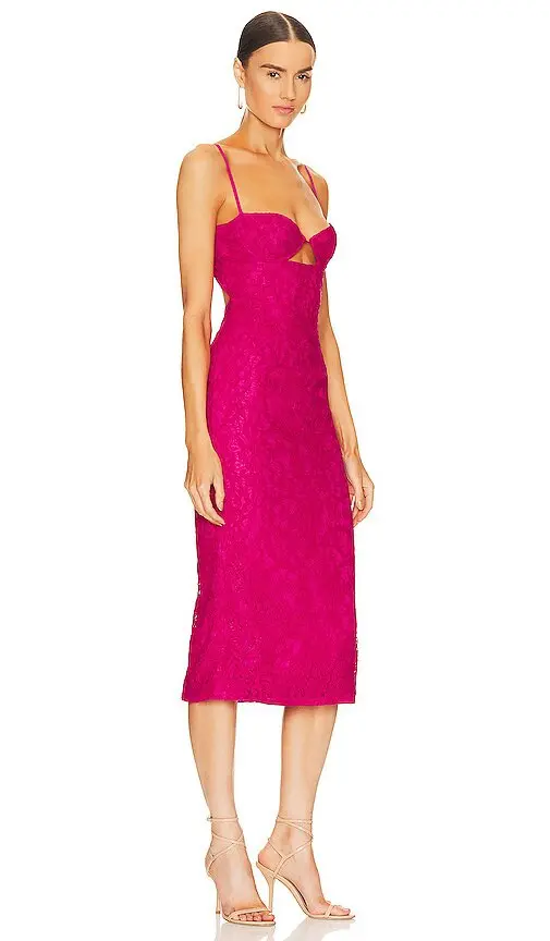 Bardot Ivanna Lace Midi Dress - Fuchsia