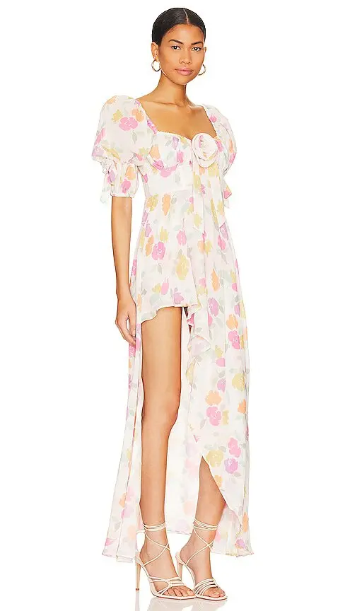 for love and lemons petal mini dress For Love & Lemons Petal Midi Dress In Cream In Multi - 30% Off