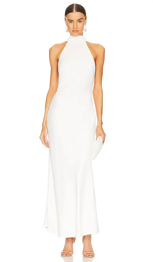 Misha Collection X Evianna Satin Gown - Ivory
