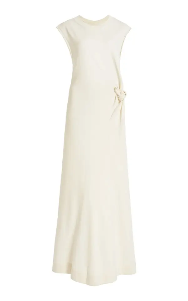 JIL SANDER Knotted Wool Maxi Dress
