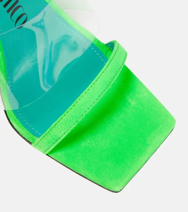 Attico Isa Suede Sandals - Green