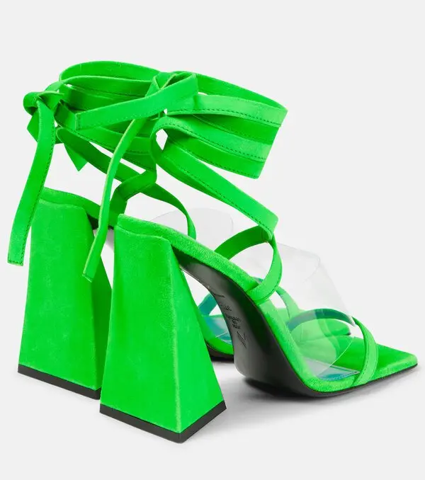 Attico Isa Suede Sandals - Green