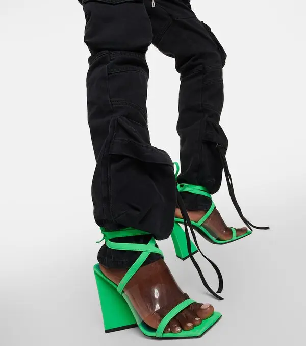 Attico Isa Suede Sandals - Green