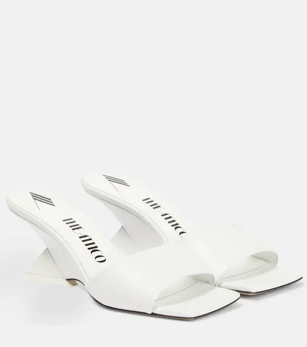 Attico Cheope Leather Mules - White