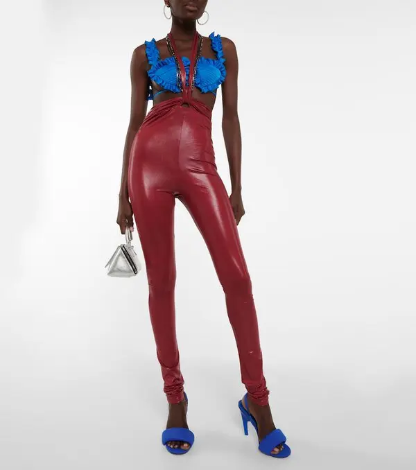 Attico Ruby Chain-trimmed Leggings