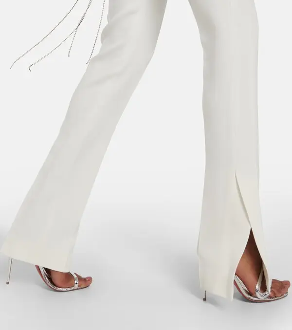 David Koma Feather-trimmed Cady Jumpsuit
