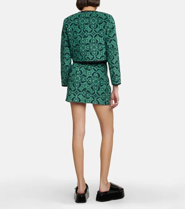 MARINE SERRE Jacquard Cropped Jacket - Multicoloured