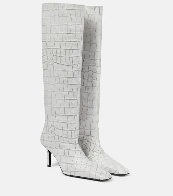 Acne Studios Croc-effect Leather Knee-high Boots