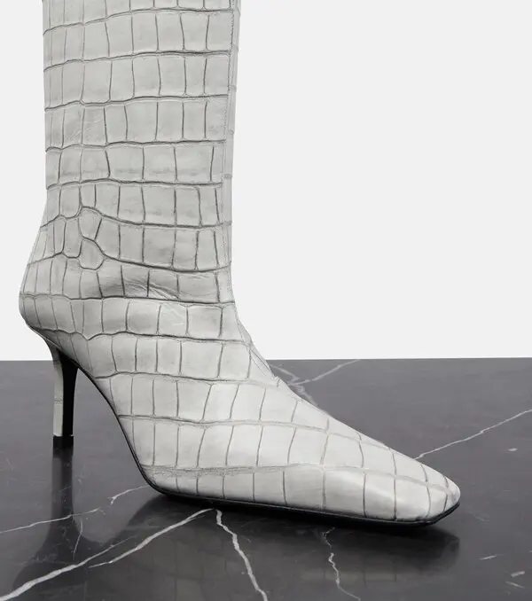 Acne Studios Croc-effect Leather Knee-high Boots