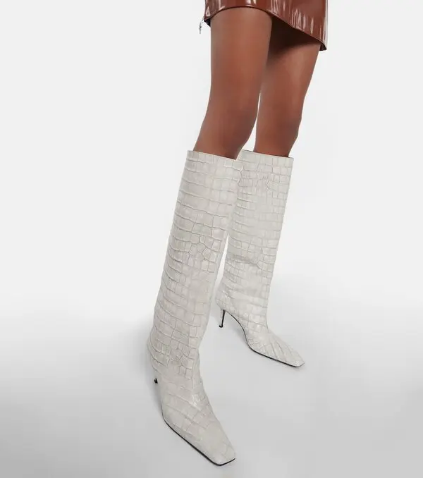 Acne Studios Croc-effect Leather Knee-high Boots