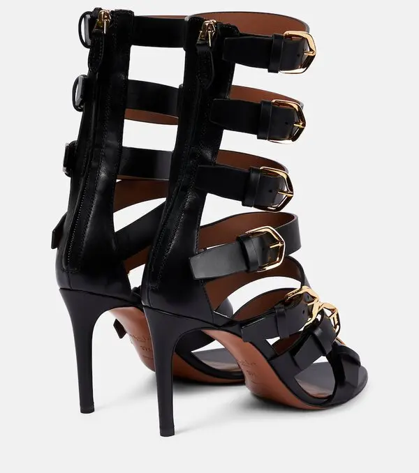 Alaïa Buckle Leather Sandals