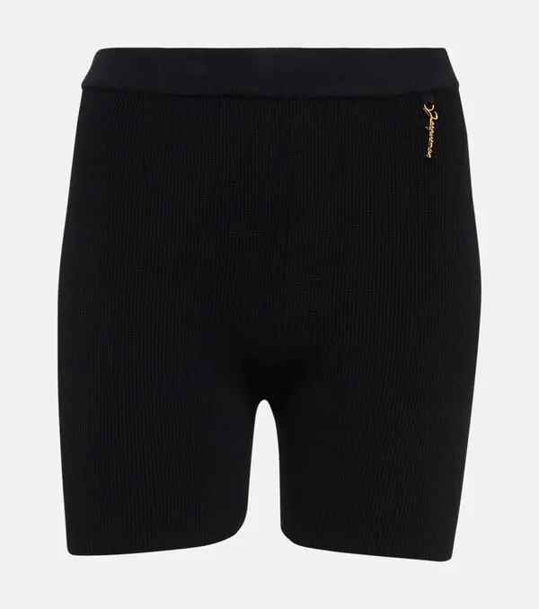 Jacquemus Le Short Pralu Ribbed-knit Shorts - Black