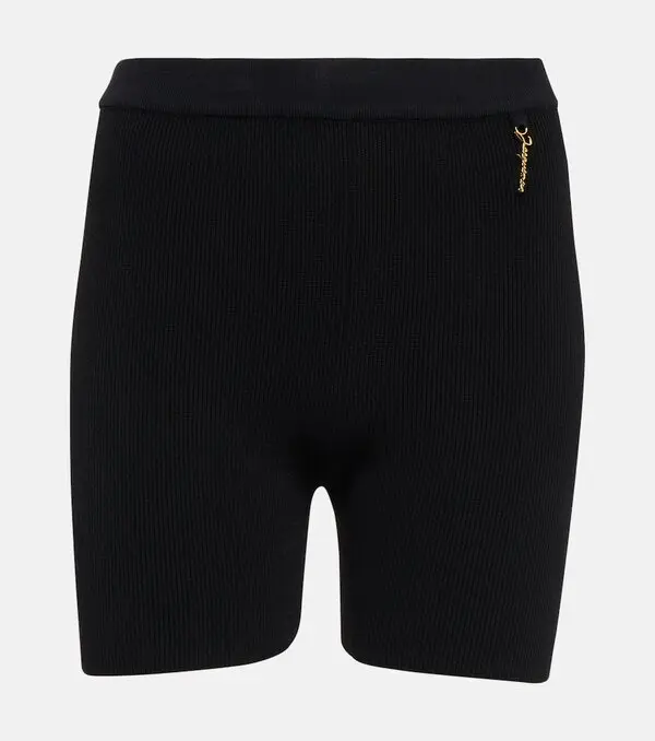 Jacquemus Le Short Pralu Ribbed-knit Shorts - Black